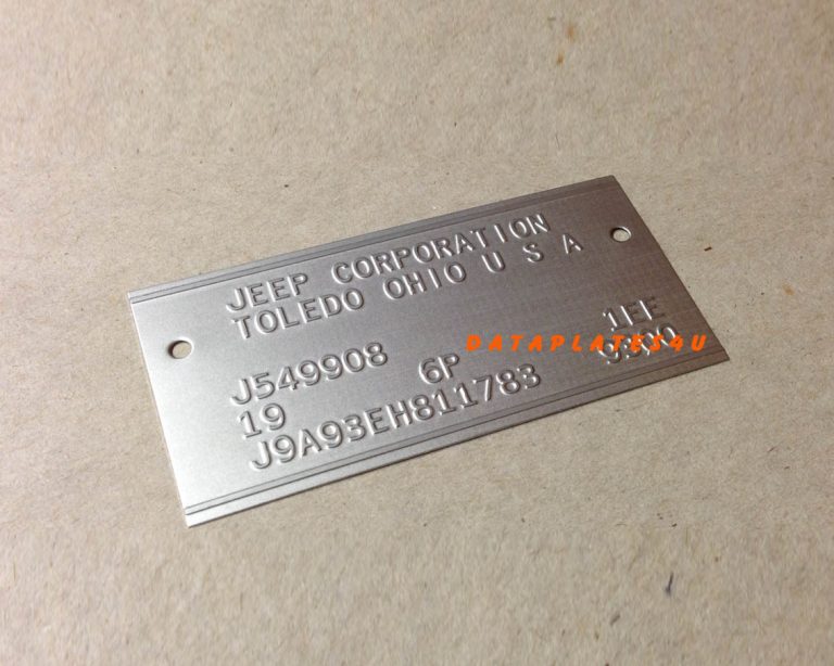 ONE-OFF DATA PLATES – Dataplates4U