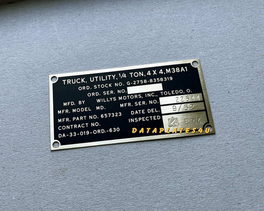 M38A1 – Dataplates4U